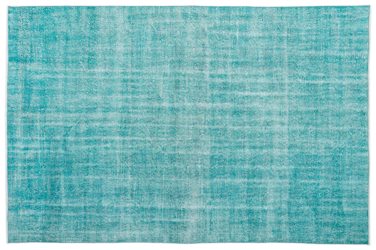 Turquoise Over Dyed Vintage Rug 6'11'' x 10'5'' ft 210 x 318 cm ...